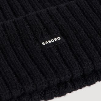 Sandro Bonnet en c&ocirc;te avec laine