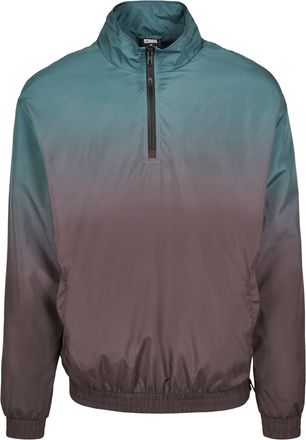 Urban Classics Herren Gradient Pull Over Jacket - Loose Fit &Uuml;berziehjacke mit Farbverlauf, Stehkragen & Zip-Pocket, Mesh-Innenfutter, Black/bottlegreen, XL
