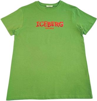 Iceberg Gr&uuml;nes Baumwoll Herren T-Shirt - - Tops - Herren - Gr&uuml;n - M