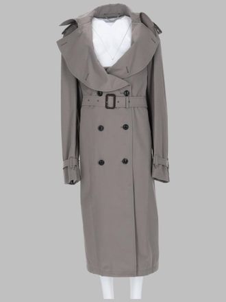 Maison Margiela Fold-Down Collar Trench Coat - Gray