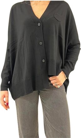 Meimeij Femme, Pulls, Noir, Taille: 42 FR Cardigan Rasato Over