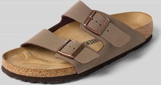 Birkenstock Slides aus echtem Leder mit breiten Riemen Modell ARIZONA