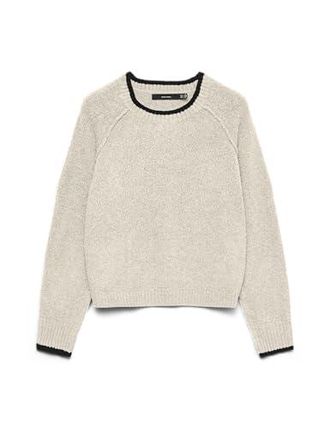Vero Moda O-Neck Pullover Vmaquarius Ls Pull Raglan &agrave; col Rond BF, Bouleau, S Femme
