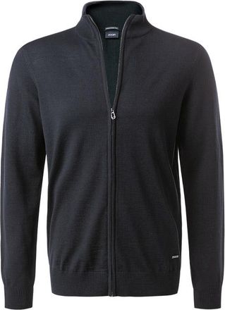 Joop Herren Cardigan blau Merinowolle unifarben