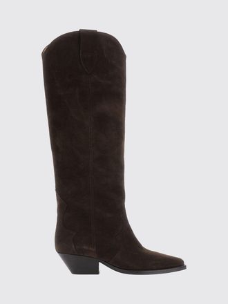 Isabel Marant Kniehohe Denvee Westernstiefel aus Veloursleder mit niedrigem Absatz