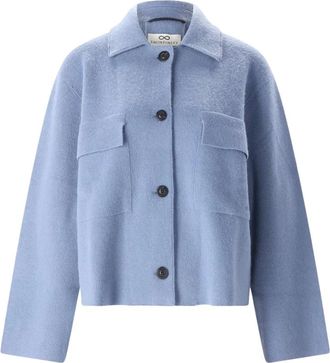 Sminfinity Femme, Pulls, Bleu, Taille: 42 FR Cardigan D&eacute;contract&eacute; en M&eacute;lange de Cachemire