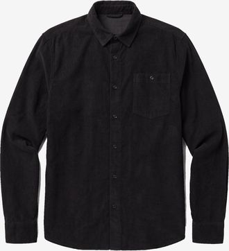 Knowledge Cotton Apparel Herren vegan Hemd Regular Passform Cord Schwarz Jet