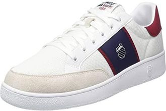 K-Swiss SLAMMTENNIS CC TXT Baskets pour homme, WHT/Rhubarb/Peacot, 44,5 EU