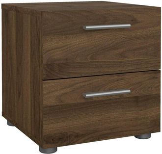 Dmora Dmora - Nachttisch Apolla, Niedrige Kommode, Tisch, Multifunktionaler Nachttisch, 40x40 h42 cm, Nussbaum