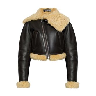Jacquemus Braune Rei&szlig;verschlussjacke Lange &Auml;rmel - - Jackets - Damen - Schwarzk - S