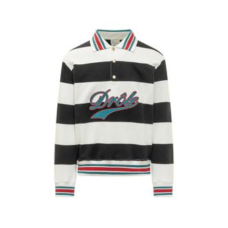 Dr&ocirc;le de Monsieur Striped Logo-embroidered Polo Shirt