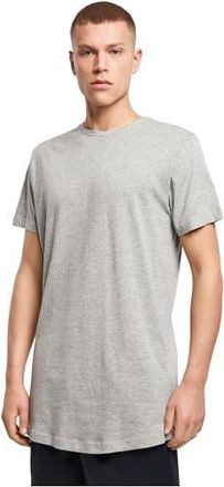 Build Your Brand Homme Shaped Long Tee T-Shirt, Heather Grey, XXL EU