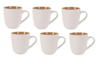 Generico Set mit 6 Espressotassen | Keramiktassen mit mattem Emaille in Creme | Espresso-Set, geschnitten, Cappuccino, Cafe Latte, Mokka - Haus oder Gastronomi