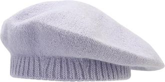 Generic B&eacute;ret chaud en laine tricot&eacute;e de couleur unie pour femme - Chapeau dautomne et dhiver des ann&eacute;es 1940, violet, M