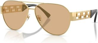 Versace Homme, Accessoires, Jaune, Taille: 61 MM Ve2289 Aviator Lunettes de soleil