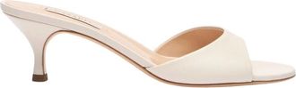 Casadei Femme, Chaussures, Beige, Taille: 39 1/2 EU Julia Kitten Leather Mules