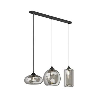 Lindby Suspension Marla à intensité variable (Moderne) en Gris Métal e. a. pour Salon & Salle manger (à 3 lampes, E27), Luminaire, Lampe Plafond, Luminaire P