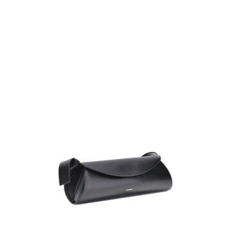 Jil Sander Womens Black Calf Leather Bos Taurus Shoulder Bag