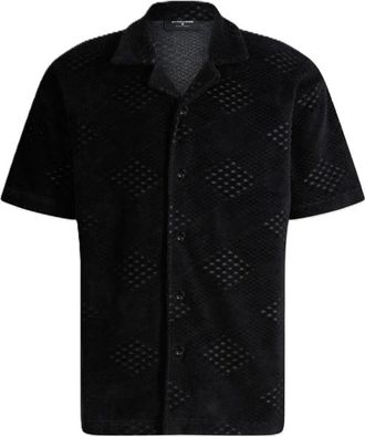 Strellson Homme, Chemises, Noir, Taille: XL Chemise en velours avec texture diamant