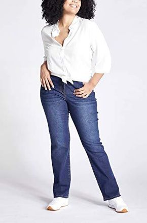 Ulla Popken Femme 2002-520 Jean Droit, Bleu, 38W / 32L EU