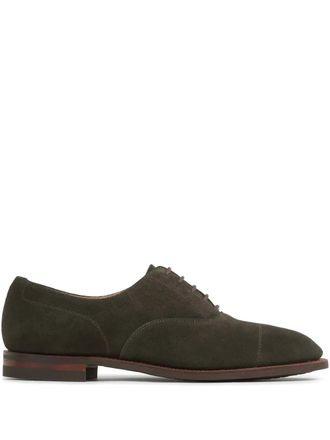 Crockett & Jones Oxford-Schuhe aus Wildleder - Gr&uuml;n
