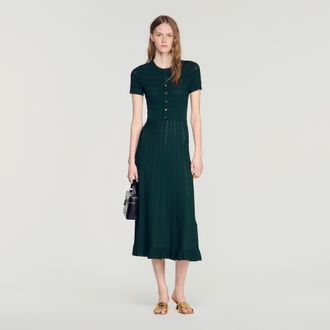 Sandro Langes Pointelle-Strickkleid