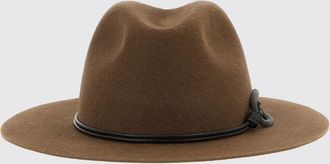 Brunello Cucinelli Chapeau &agrave; larges bords en feutre de laine avec d&eacute;tail Monile