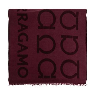 Ferragamo Gancini Jacquard Schal - - Accessories - Damen - Rot - ONE SIZE