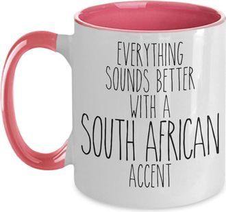 Generic Kaffeetasse S&uuml;dafrika - Alles Klingt Besser Mit S&uuml;dafrikanischem Akzent Langlebige Trinkbecher Minimalistisch Porzellan Teebecher F&uuml;r Tee Milch B&uuml;ro