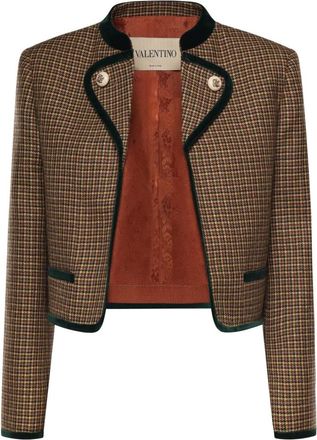 Valentino Garavani Femme, Vestes, Brun, Taille: 36 FR Veste en laine pied-de-poule