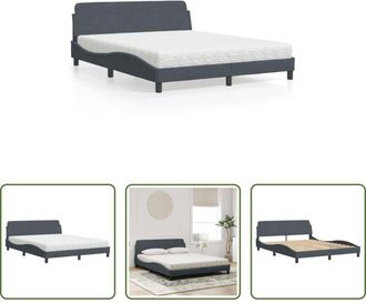 vidaXL vidaXL Matratze mit Schaumstoff - Bett mit Matratze Dover Dunkelgrau 160x200 cm Samt