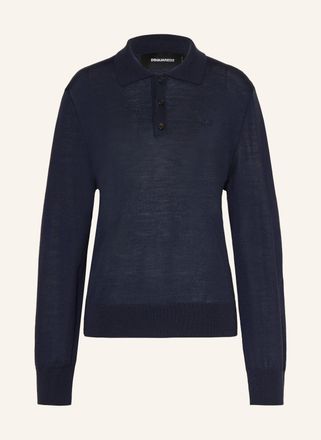 Dsquared2 Strick-Poloshirt blau