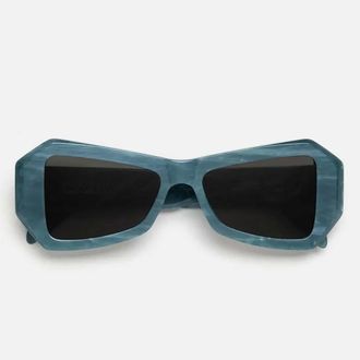 Retro Superfuture unisex, Accessoires, Bleu, Taille: 53 MM Tempio Blue Marble Lunettes de soleil
