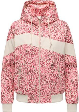 Ragwear Veste de transition l&eacute;g&egrave;re, imperm&eacute;able, coupe-vent et respirante, courte avec capuche et imprim&eacute; animal Oggie Block Leo YOUMODO XS &agrave; 3XL, Rose, XL