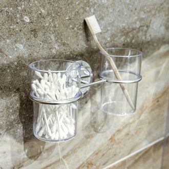 Generic Porte-brosse &agrave; dents &agrave; ventouse &eacute;l&eacute;gant avec 2 ventouses pour am&eacute;liorer lespace de la salle de bain