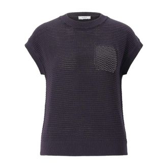 PESERICO Rundhals-Strick-T-Shirt - - Knitwear - Damen - Blau - XS