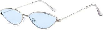 Generic Lunettes De Soleil À Petite Monture En Métal For Homme Et Femme, Idéales For Les Vacances Plein Air(Blue)