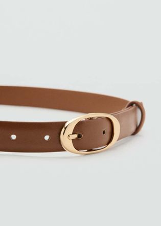 Mango Ceinture boucle ovale caramel - Femme - XL - MANGO