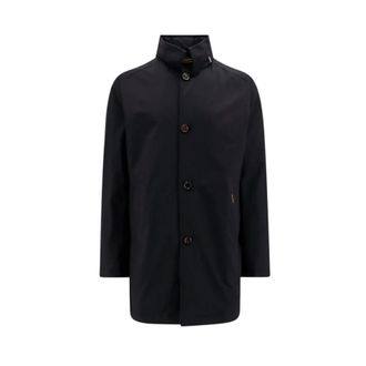 Moorer Homme, Manteaux, Bleu, Taille: 2XL Veste bleue d&eacute;perlante avec capuche cach&eacute;e