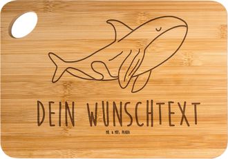 Mr. & Mrs. Panda Personalisiertes Schneidebrett Orca - Personalisierte Geschenke, Orcas, Arbeit, Individuell, B&uuml;ro, Fr&uuml;hst&uuml;cksbrett, Holzbrett, Motivation, Mit Gravur,