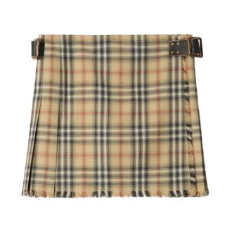 Burberry Check Woll Mini Kilt - - Skirts - Damen - Beige - S