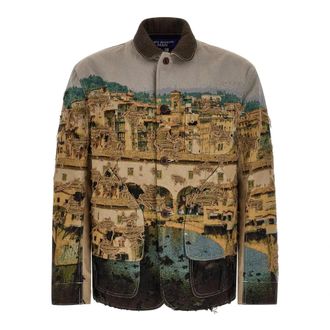 Junya Watanabe Homme, Vestes, Multicolore, Taille: L Veste en m&eacute;lange de coton Jacquard