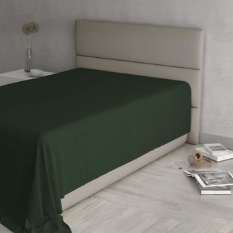 Italian Bed Linen Max Color Bettlaken, 100% Baumwolle, einfarbig, Olivgrün, französisches Bett, 180 x 300 cm