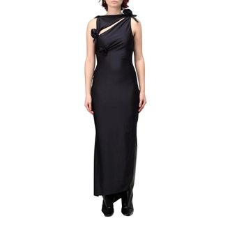 Coperni Femme, Robes, Noir, Taille: 40 FR Robe Maxi avec Détail Rose