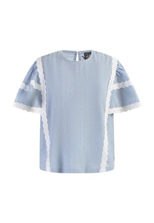 Dreimaster Dreimaster Blusenshirt mit Spitze Damen Hellblaue D&uuml;nne Streifen