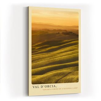 Paul Sinus Art Paul Sinus Wandbild 60x90cm Val dOrcia Italy goldene H&uuml;gelwellen der Toskana im warmen Abendlicht