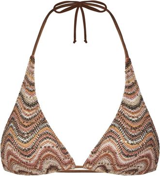 MC2 Saint Barth Femme, Maillots de bain, Brun, Taille: 40 FR Guiana Fully Adjustable Triangle Bikini Top
