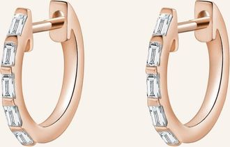 Leaf Creolen Baquette Aus 14 Karat Roségold Mit Diamanten rosegold