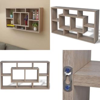 vidaXL Vidaxl - tagère murale 8 compartiments Couleur de chêne - Étagère Murale - Étagère Flottante - Rangement Mural - Bibliothèque Murale - Meuble Déco