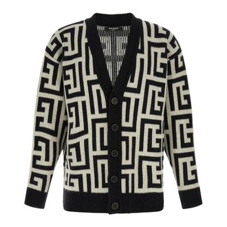 Balmain Homme, Pulls, Multicolore, Taille: M Cardigan Monogramme